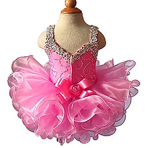 Jenniferwu G037-1 Infant Toddler Baby Newborn Little Girl's Pageant Party Birthday Dress Pink Size 3T