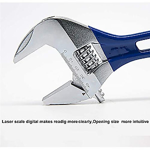 Ainuosen Wide Opening Stubby Adjustable Wrench Spanner with Short Handle 4 inch Chrome Vanadium Steel Forged