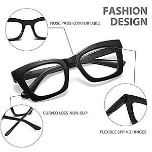 NaNaKo Oprah Style Reading Glasses for Women Blue Light Blocking Computer Reader Spring Hinge Stylish Square 4 Pack +1.75