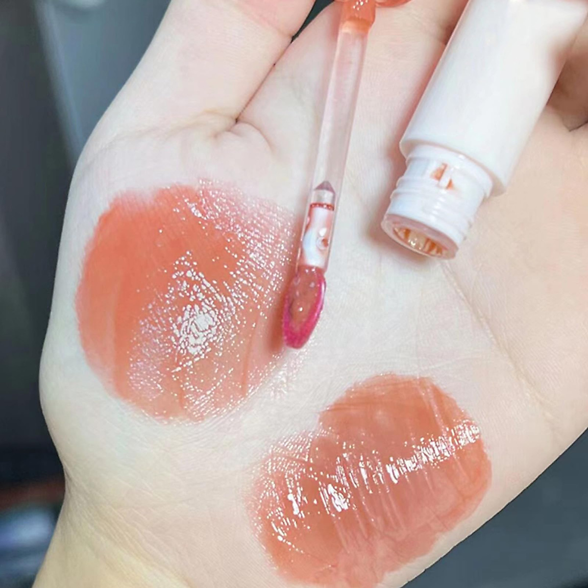 KWOLYKIM Glass Water Lifter Gloss, Hydrating Lip Gloss, Plumping Water Gloss Lip Gloss Moisturizing Sweet Lip Glaze Snow Pink