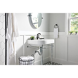 Moen Sarona Mediterranean Bronze One-Handle Single Hole Rustic Farmhouse Bathroom Faucet with Optional Deckplate, Traditional Bathroom Sink Faucet and Drain Assembly, 84144BRB