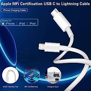 Fast Charger iPhone,Dual Port A/C iPhone Charger Fast Charging Adapter[Apple MFi Certified]2Pack Quick Double iPhone Wall Charger Block 10FT USBC to Lightning Cable for iPhone 14/13/12/11/ProMax/XS/XR