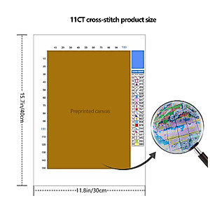 Cross-Stitch Stamped Kits Owl Animal Beginners Adults Prestamped Easy Pattern Embroidery Starter Kits Needlepoint 11ct Home Decor 12x16inch