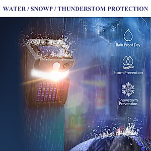 Solar Mosquito Zapper Outdoor, Bug Zapper Outdoor Electric, Insect Fly Traps with Motion Sensor Lights, Wall Lamp for Outdoor Garden Yard (4Pack-White)