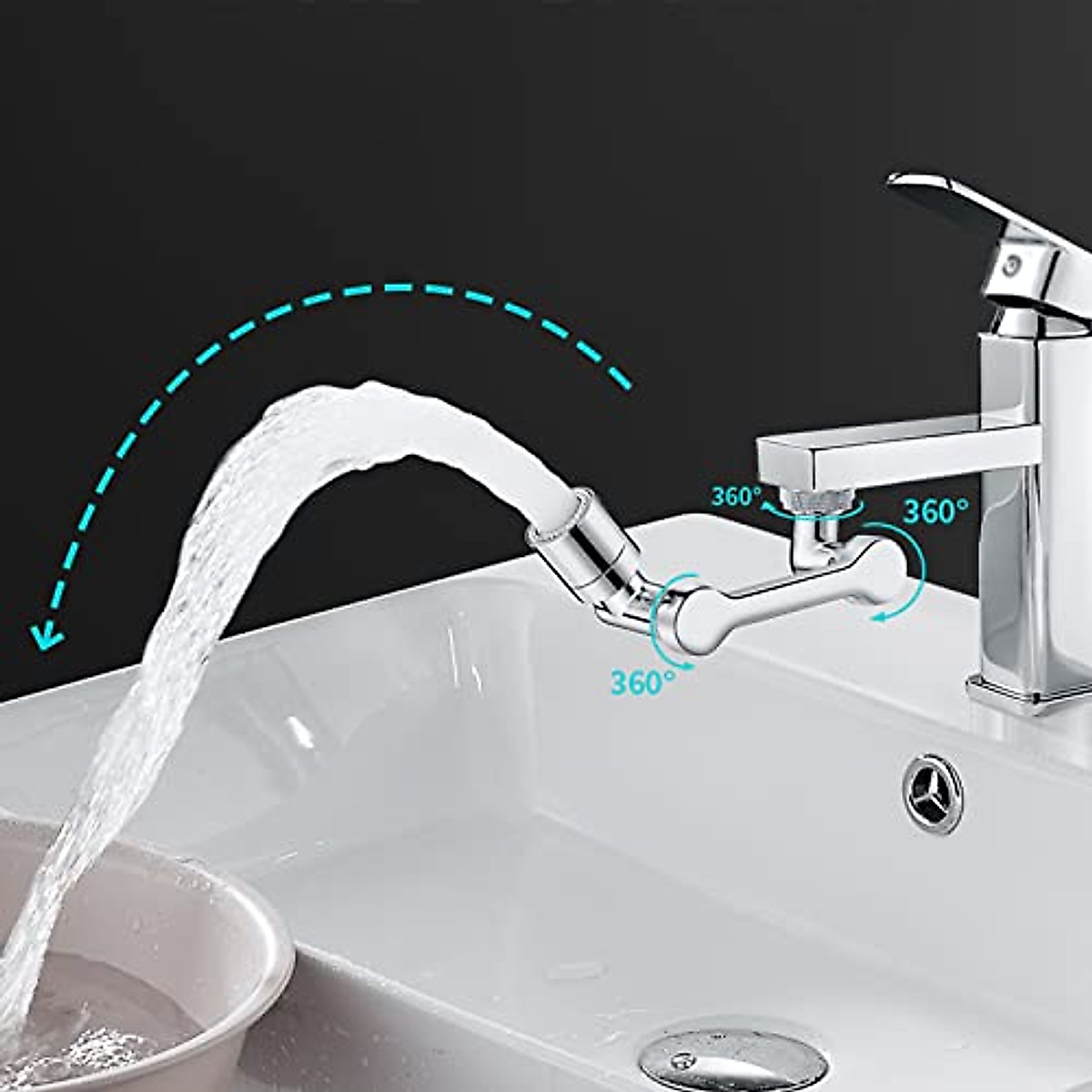 Faucet Extender for Kitchen Sink Universal,Faucet Extender for Bathroom Sink Brass,Splash Filter Faucet Extender,2 Water Outlet Modes,for Bathroom