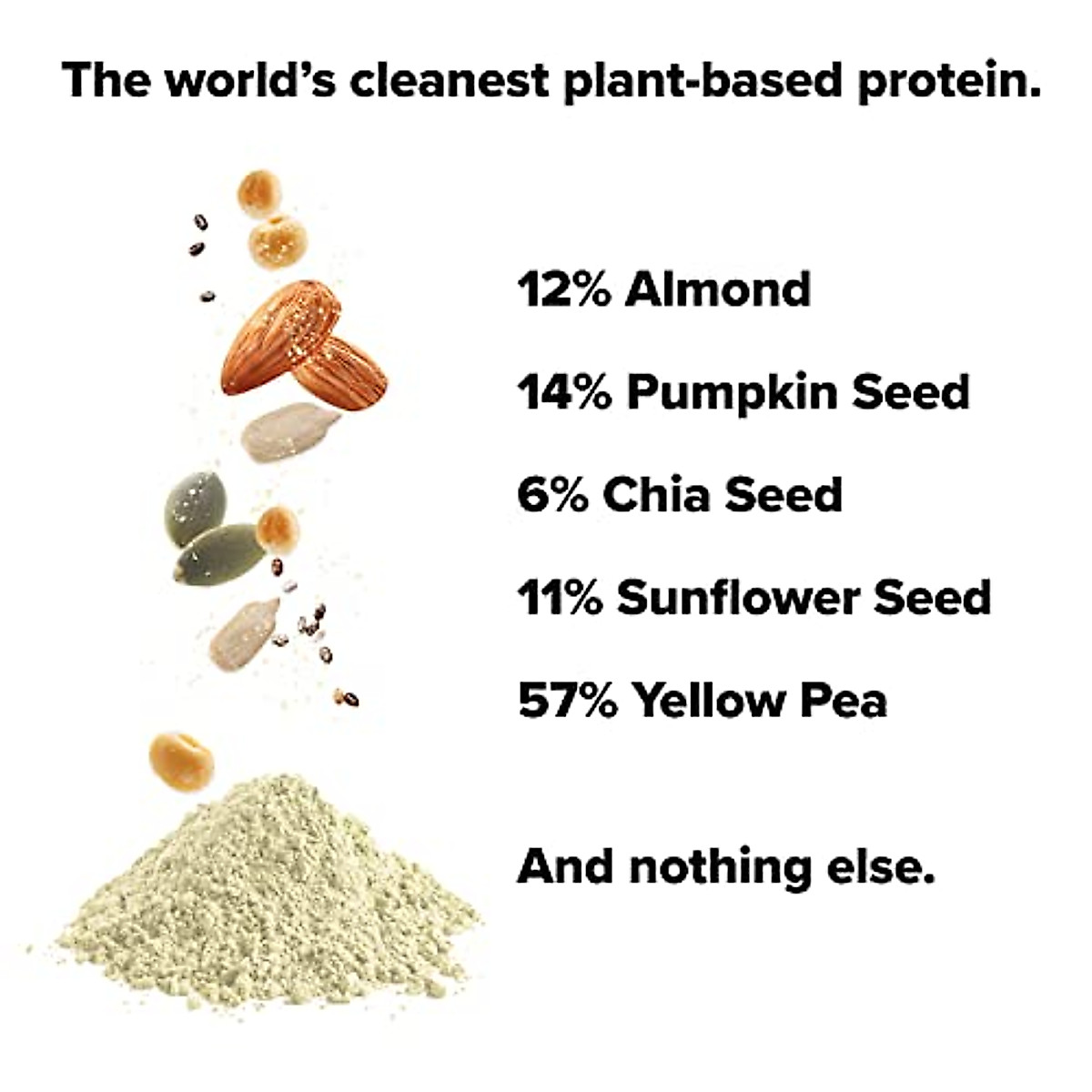 Complement Organic Unflavored Vegan Protein Powder (15 Servings) Low Carb, Low Calorie, Sugar Free, Soy Free, Non-GMO, Gluten Free, Non Dairy- Yellow Pea, Pumpkin Seed- 15g Plant Based Protein Powder