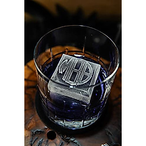 Siligrams Monogrammed Bartender Ice Cube Tray, Personalized Custom 1.5, 1.75, 2 inch Cocktail Ice Cube Tray, Custom Silicone Ice Cube Mold, Gift For Him, Ice Stamp, Whiskey Ice Cube, DIY