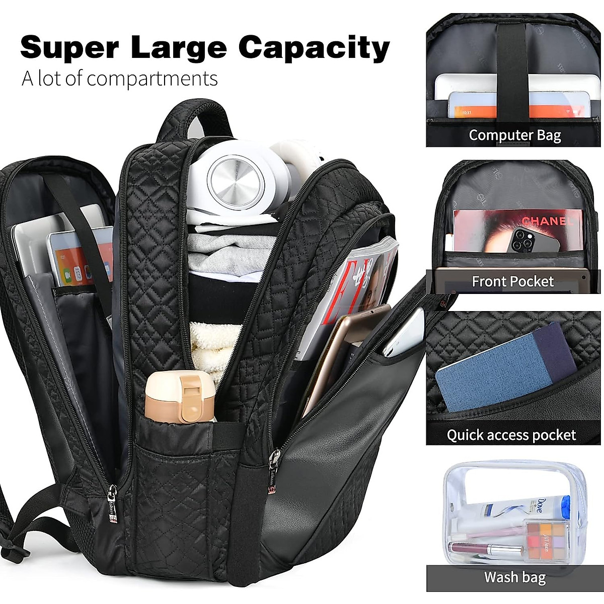 BAGNN 15.6'' Laptop Backpack for Men & Women, Birthday Gifts College Backpack with USB Charging Port, Carry on Backpack for Airplanes