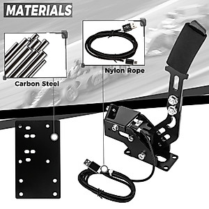 Hottoby USB handbrake,64 Bit PC Handbrake for Logitech G920 G25 G27 G29 Thrustmaster T500RS Sim Racing Handbrake with Clamp