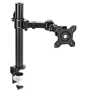 BenQ 24 Inch IPS Monitor | 1080P GW2480 with AmazonBasics Single Computer Monitor Stand – Height Adjustable Desk Arm Mount, Steel Bundle, Blue, 24-inch (IPS)