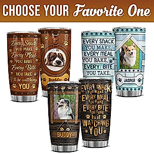 Wassmin Dog Tumbler Personalized Mugs With Picture Photo Custom Cup I'' Be Watching You Dogs Tumblers 20oz 30oz Coffee Travel Mug Birthday Christmas Fathers Mothers Day Funny Gift For Dog Mom Dad