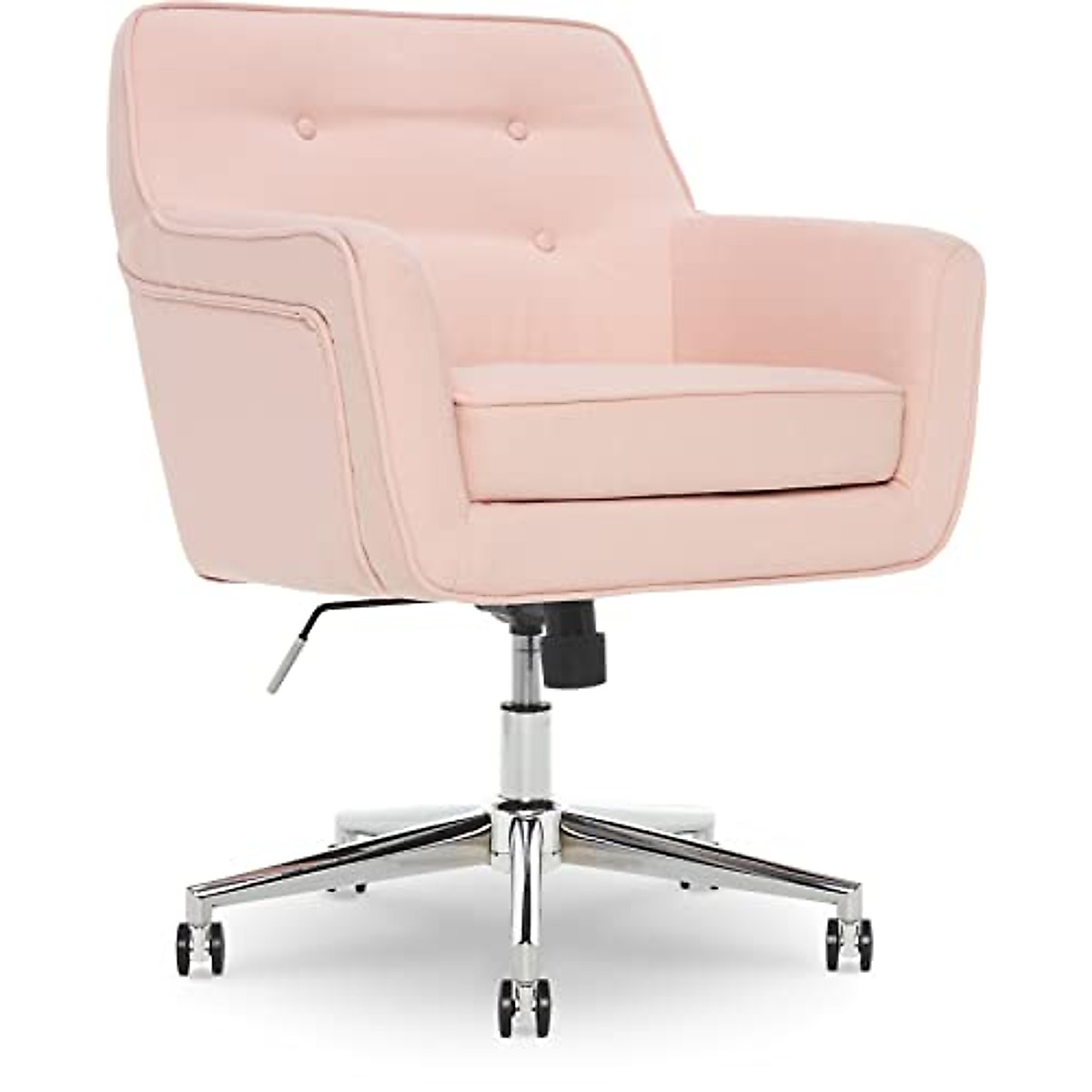 Serta Style Ashland Home Office Chair, Party Blush Pink Twill Fabric