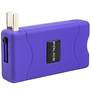 POLICE 800 Mini Stun Gun with LED Flashlight, Purple
