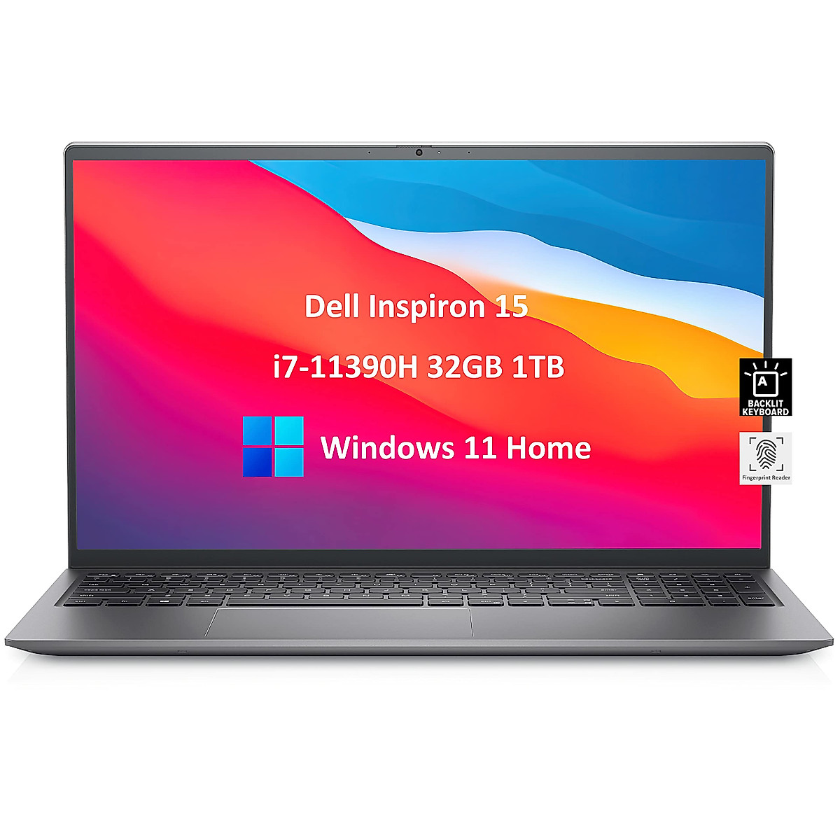 Dell Inspiron 5000 5510 15.6" FHD (Intel 4-Core i7-11390H, 32GB RAM, 1TB PCIe SSD), 1080p Full HD Business Laptop, Webcam, Thunderbolt 4, Fingerprint Reader, Backlit KB, Windows 11 Home (Renewed)