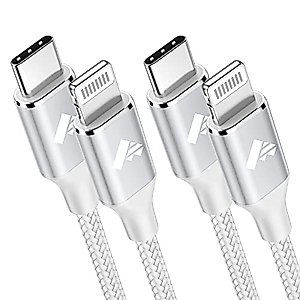 USB C to Lightning Cable 3ft 2Pack, Power Delivery USB C iPhone Cables MFi Certified Braided Type C iPhone Charger Cord Fast Charging Compatible iPhone 11 12 13 14 Pro Max X XS XR 8 7 6s Plus SE, iPad