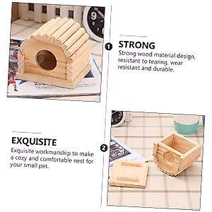 Balacoo 1Pc Hamster Villa Cabin Hamster House Hamster shelter Toy Hamster Guinea Pig Ladder House Rat Hideout Hedgehog Hamster Cabin Wooden Hut Hamster cage Sleeping nest Chinchilla pet