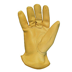 Galeton 25101PR-L 25101PR Rough Rider Premium Leather, Strap & Buckle Driver Gloves, Large, Gold