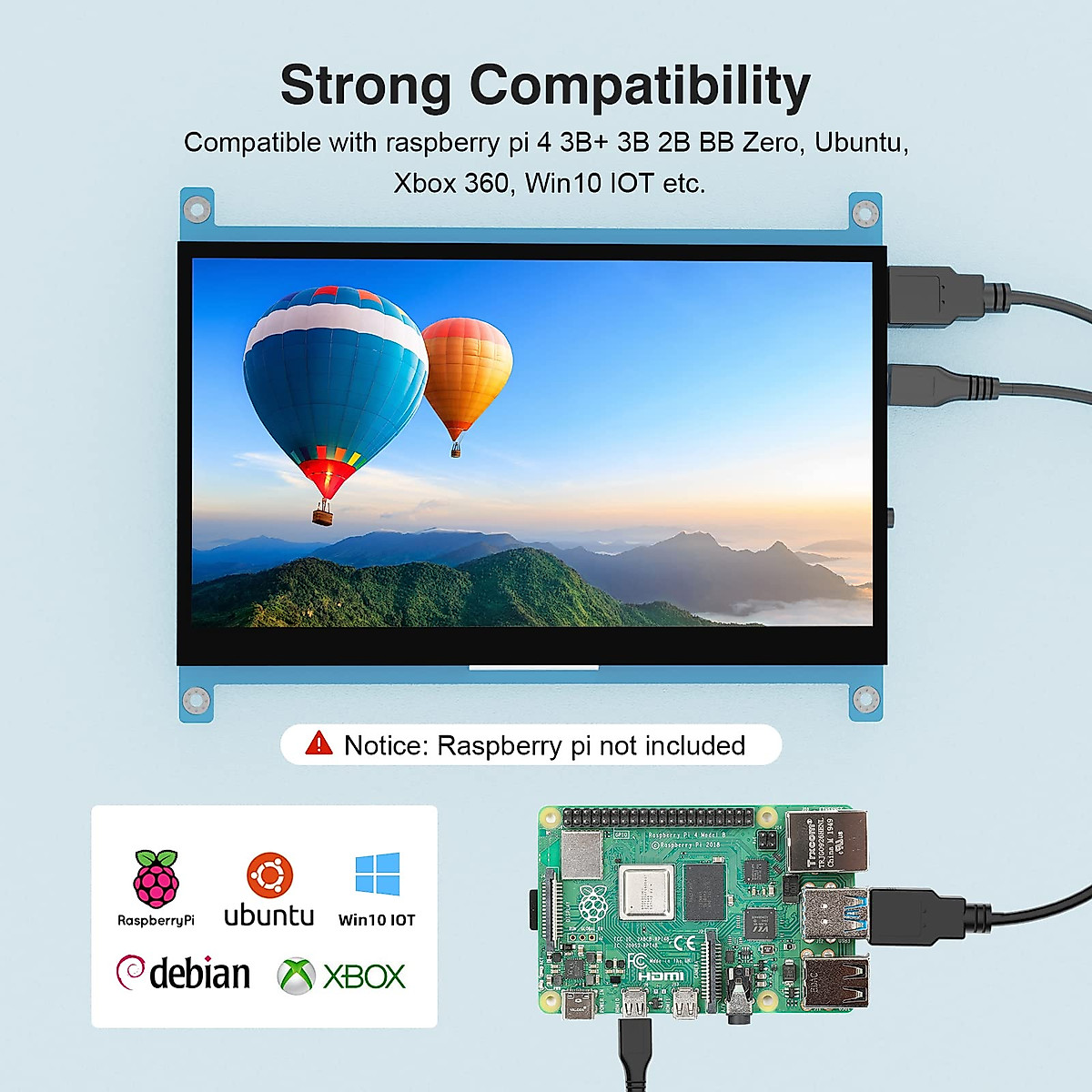 APROTII 12 inch HDMI Monitor, 1024x768 HD Display, HDMI/BNC/AV/VGA/USB Input Audio Video Display with BNC Cable Bulid in Speaker and VESA Hole for PC Raspberry Pi Use Built-in Speaker
