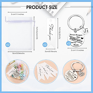 Yinkin 36 Pcs Employee Appreciation Gifts Bulk Thank You Gifts Keychain Appreciation Gifts for Staff Teacher Social Worker(White)