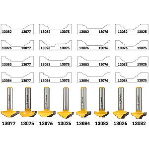 YONICO CNC Cabinet Door Rail & Stile Router Bit (Traditional Ogee - 1-1/4" CD - 1/2" Shank)