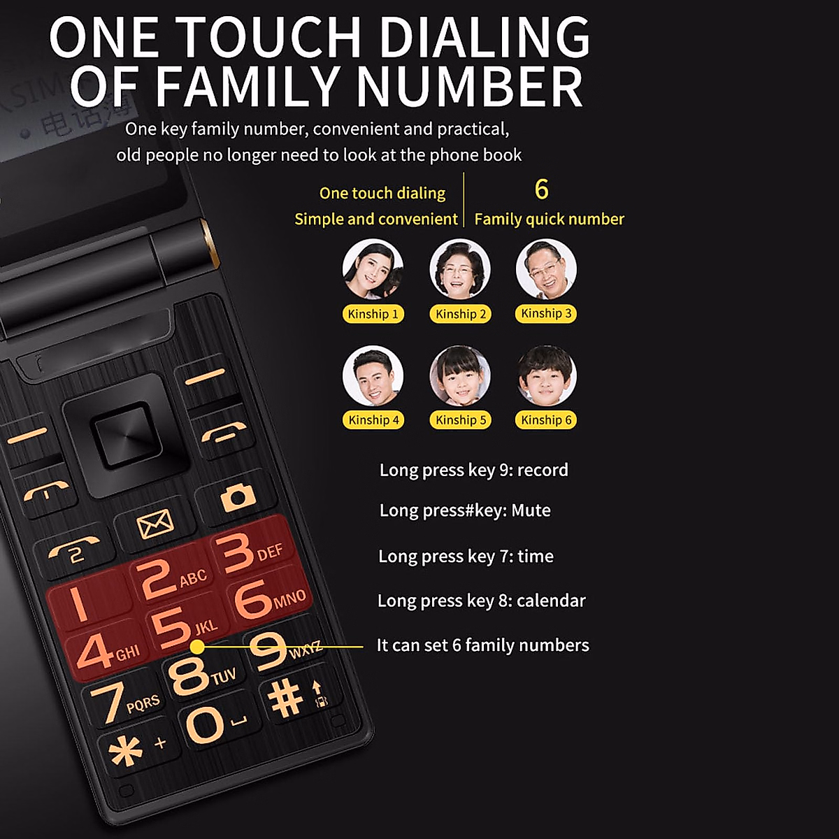 Zyyini 2G Flip Phone, Backlit Big Large Font Unlocked Flip Phone for Seniors, Volum, Dialing, FM, Alarm Clock, Flashlight, Calculator, SOS, Long Standby (US Plug)