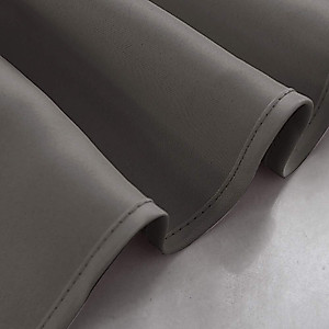 Blackout Room Darkening Valances for Windows Dark Gray Window Treatments Rod Pocket Valance Curtains Thermal Insulated Kitchen Cafe Drapes and Curtains for Bedroom Nursery Living Room, 52 x 18 Inch