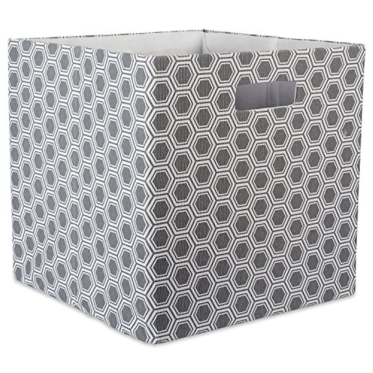 DII Collapsible Polyester Storage Cube, Honeycomb, Gray, Large
