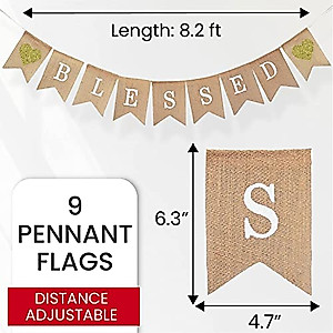 Mandala Crafts Blessed Banner for Baptism Decorations - Blessed Burlap Banner for Easter Communion Banner – Blessed Garland Bunting Sign for Baby Shower Thanksgiving Party Fireplace Mantle Decoration