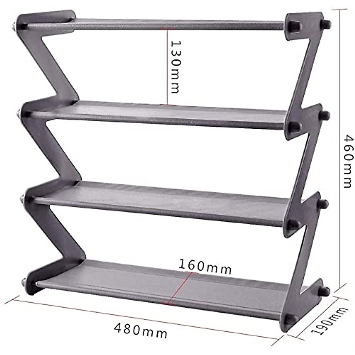 llibnn 2 Pack Shoe Storage Rack Non Woven Stainless Steel Foldable Save Space Multi Layer Assembled Shoe Holder