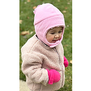 N'Ice Caps Baby Toddler Mittens Kids 2 Pairs Fleece Gloves Winter Warm Sherpa Lined Pack (Black/Navy Pack - Infant No Thumbs, 6-18 Months)