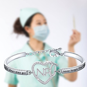BNQL Nurse Practitioner Gifts NP Keychain Nurse Practitioner Graduation Gift NP Gift Nurse Practitioner Jewelry Nurse Keychain (Np bracelet)