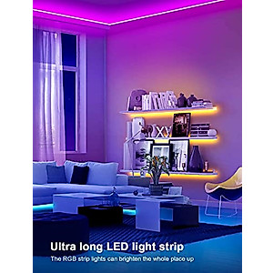 Nexlux Led Lights for Bedroom,50ft Led Strip Lights,Hassle-Free App Quickly Install Long Enough for Home Kithchen Party Christmas Lights