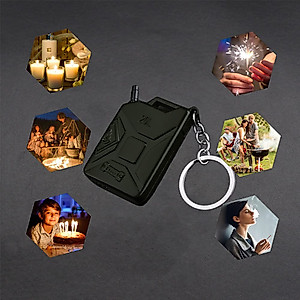 KAIEOMGN Cool Keychains Torch Lighters Butane Refillable, Gasoline Barrel Shape Novelty Lighter, Unique Gifts for Men, Birthday Candles, Camping Accessories(No Butane Fuel)(Black)