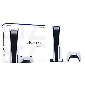 Sony Playstation 5 Disc Edition 825GB Gaming Console + 1 Wireless Dual Charger Dock Controller for PS5 (Renewed)