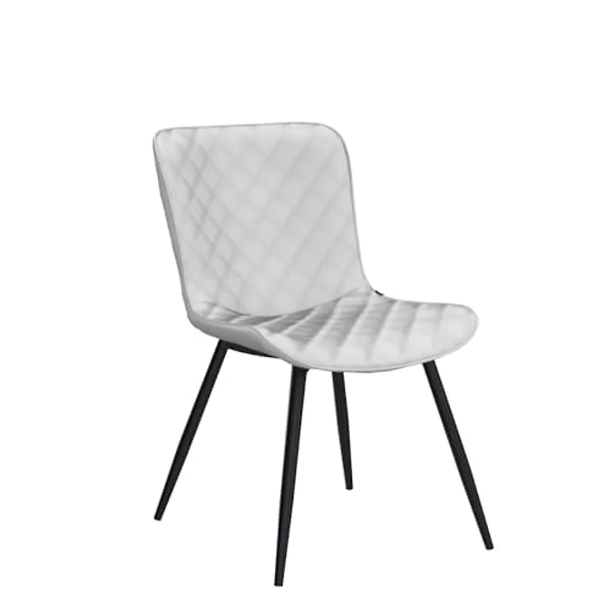 Kidol & Shellder Upholstered Dining Chairs Set of 2 Kitchen Dining Room Chairs Mid Century Modern Kitchen Chairs Dining Table Chairs Faux Leather Side Chair for Waiting Living Room Bedroom(Gray)