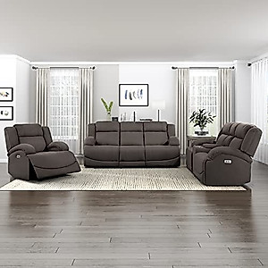 Lexicon Landwood Power Double Reclining Loveseat, Chocolate