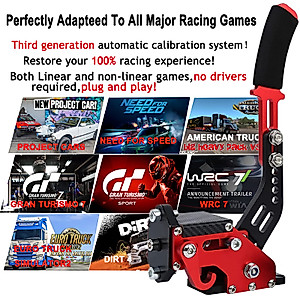 Obokidly 64 bit USB Handbrake SIM For XBOX ONE Racing Games Compatible with Logitech G920 Not For G923 FANATECOSW Dirt Rally Without Clamp (Red)