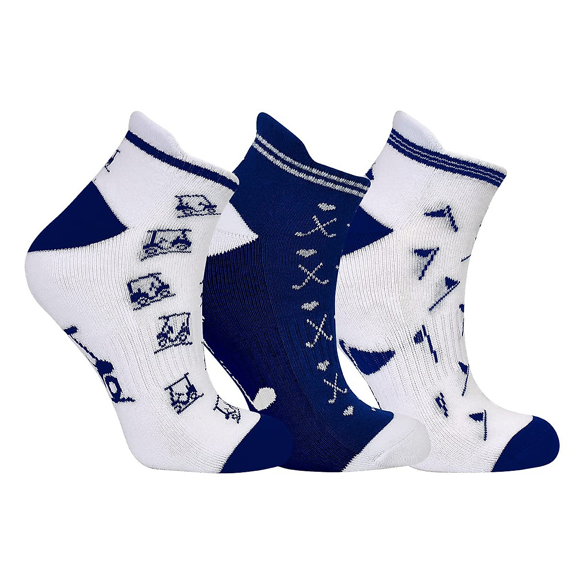 Surprizeshop Ladies Golf Socks (3 Pack) | Cushioned Sole | Extended Tab at rear | One Size US 6-9 | Compression Fit for Support & Comfort | Womens Golf Socks (Navy)