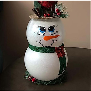 Christmas Stencils for Painting on Wood Slice 3inch,Snowman Face Stencils Xmas Gingerbread Face Stencil Holiday Templates for Christmas Tree Ornaments Gift Package Coffee Latte Decor