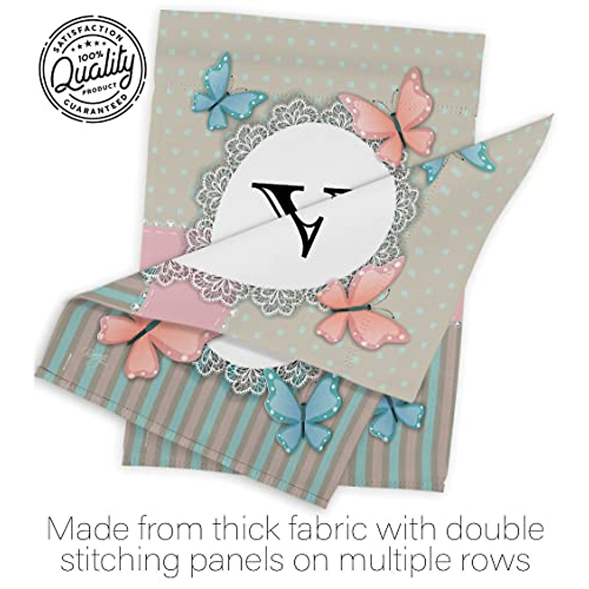 Breeze Decor X Initial Garden Flag Set Mailbox Hanger Monogram Friends Bugs & Frogs Butterfly Ladybugs Dragonfly Bee Springtime Insect Natural Wildlife House Yard Gift Double-Sided, Made in USA