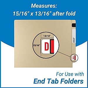 Doctor Stuff - File Folder Labels, Alphabet Letter D, Ringbook Sheets, POS 3400 - POAM Series Compatible Alpha Stickers, Red, 15/16" x 1-5/8", 240 Labels per Pack