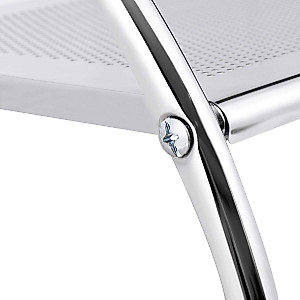 Tangkula Bathroom Shelf, 2 Tier Wall Mounted Bathroom Shelves with Bars, Double Layer Ventilate Racks, Rustproof Chrome Over Toilet Wall Shelf, Bathroom Organizer for Kitchen, Living Room