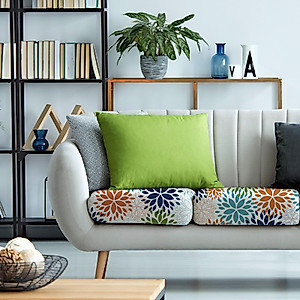 Hosuly 8 Pcs Spring Dahlia Sofa Cushion Cover for Patio Summer Floral Stretch Outdoor Sofa Seat Cushions Covers Tropical Flower Indoor Replacement Couch Slipcover Flexibility Chair Seat Cover