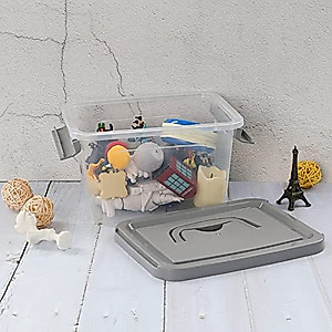 Ggbin 3.5 Quart Latch Storage Box, 4 Packs, Small Plastic Bin with Lid, F