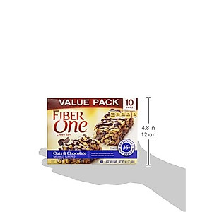 Fiber One Chewy Bars, Oats & Chocolate, Fiber Snacks, 14.1 oz, 10 ct