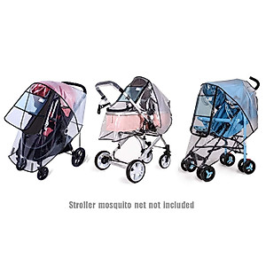 Stroller Rain Cover by Hombae, Universal Baby Stroller Weather Shield, Waterproof Stroller Cover, Travel Umbrella Stroller Wind Dust Shield, Stroller Cover for Rain, Food Grade EVA, Eye Protect