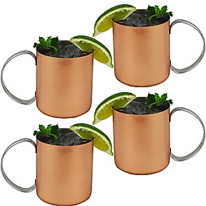 Southern Homewares Copper Moscow Mule Mug w/Stainless Steel Lining Moscow Mule Cups Copper Cups Copper Mugs Set of 4