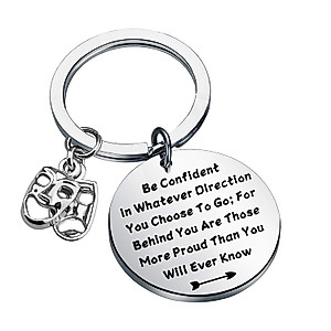 LQRI Drama Mask Charm Keychain Theatre Gift Drama Graduation Gift Be Confident In Whatever Direction You Choose To Go Drama Actor Actress Jewelry