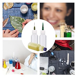 AIEX 21pcs Needle Bottle Set, 30ml Glue Applicator Bottle with Blunt Needle Tips 14ga 16ga 18ga 20ga Plastic Dropper Bottle Syringe Glue Applicator for DI