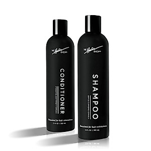 Hair Extension Shampoo & Conditioner by The Hair Shop, Gentle Cleansing & Hydrating Formula Designed for Hair Extension, Paraben-Free, Color-Safe, Vegan, Infused with Chamomile Rosemary, Aloe, Cucumber, Vitamins, Proteins & Biotin